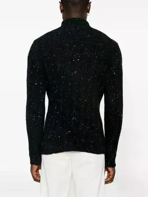 Eleventy Ribbed-knit Half-zip Sweater