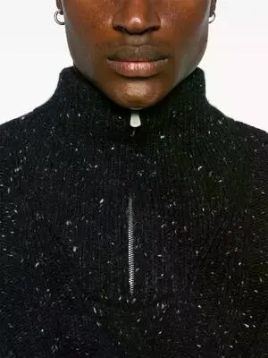Eleventy Ribbed-knit Half-zip Sweater