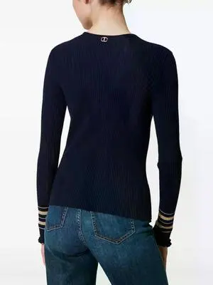 TWINSET Ribbed-knit Jumper With Metallic Detailing