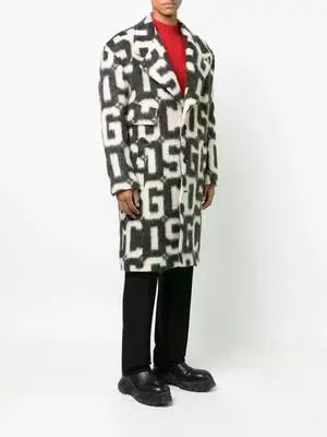 Gcds Monogram-print Single-breasted Coat