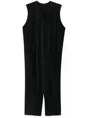 Issey Miyake Pleated Plissé Jumpsuit - Black