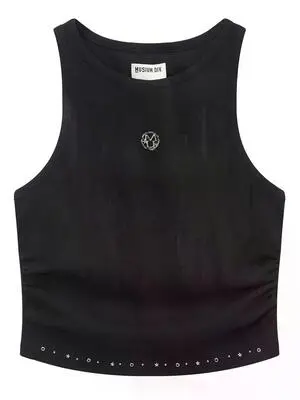 MUSIUM DIV. Ribbed Cropped Tank Top With Logo Plaque