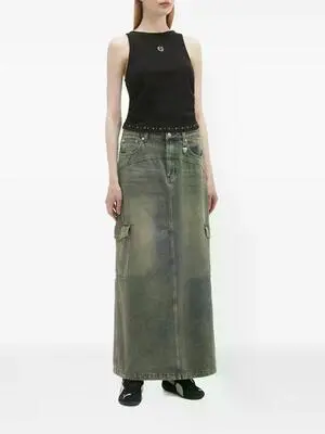 MUSIUM DIV. Ribbed Cropped Tank Top With Logo Plaque