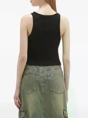 MUSIUM DIV. Ribbed Cropped Tank Top With Logo Plaque