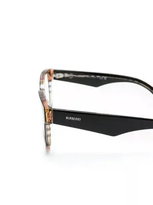 Burberry Checked Oval-frame Glasses