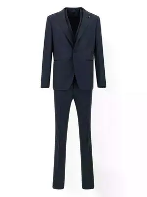 Tagliatore Brooch-detail Three-piece Suit - Blue