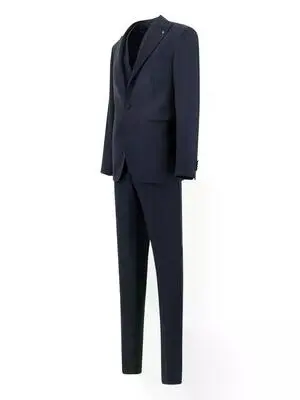 Tagliatore Brooch-detail Three-piece Suit - Blue