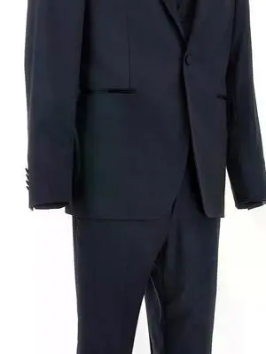 Tagliatore Brooch-detail Three-piece Suit - Blue
