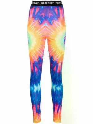 Philipp Plein Tie-dye Print Leggings - Blue