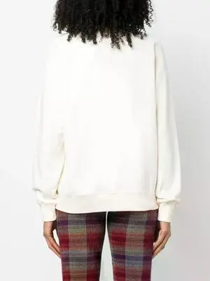 BARRIE Cashmere/cotton Logo Patch Sweatshirt - Neutrals