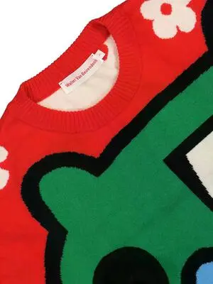 WALTER VAN BEIRENDONCK Android Intarsia Knit Jumper - Red