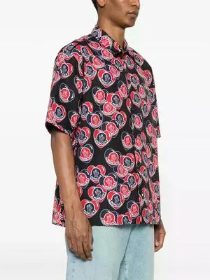 Moncler Heart Logo-print Cotton Shirt - Blue