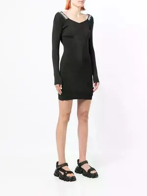 Off-White Logo-tape Ribbed Dress