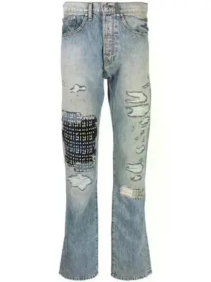 Alchemist Distressed-effect Straight Leg Jeans