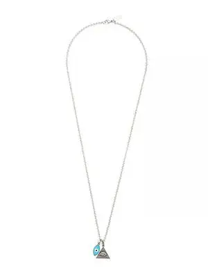 NIALAYA JEWELRY Evil Eye And Eye Of Ra Pendant Necklace - Silver