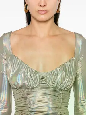 MITILIANE COUTURE Holographic-effect Maxi Dress