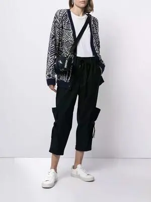 PORTS V Abstract Pattern Print Cardigan