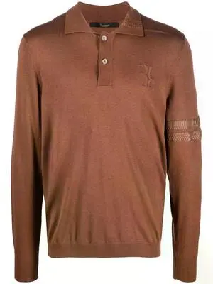 BILLIONAIRE Logo-patch Silk Blend Jumper - Brown