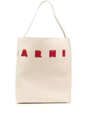 Marni Museo Small Leather Tote Bag - White