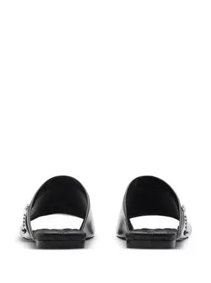 Burberry Decorative-zip Flat Leather Sandals