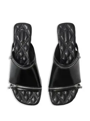 Burberry Decorative-zip Flat Leather Sandals