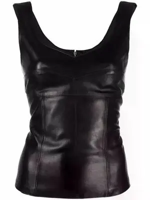 MANOKHI Iva Leather Tank Top