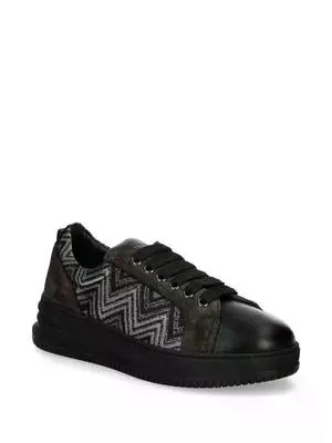 Missoni Suede Lace-up Sneakers With Zigzag Print
