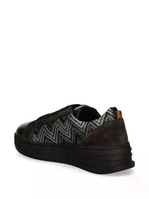 Missoni Suede Lace-up Sneakers With Zigzag Print