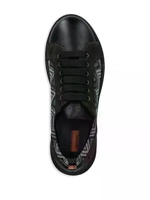 Missoni Suede Lace-up Sneakers With Zigzag Print