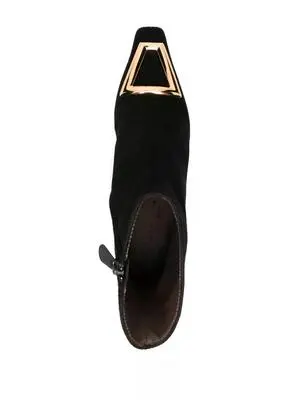Roberto Festa Calf Suede Sculpted Heel Boots