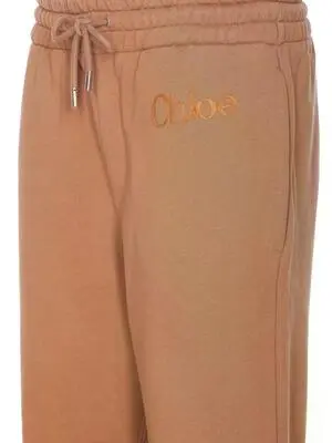 Chloé Logo Embroidered Track Pants - Neutrals
