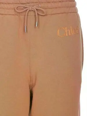 Chloé Logo Embroidered Track Pants - Neutrals