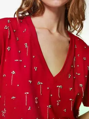 TWINSET Embroidered Cropped T-shirt