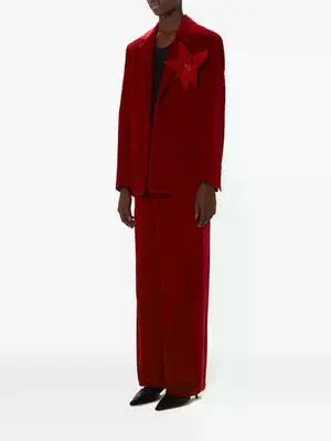 JW Anderson Floral-appliqué Velour Blazer