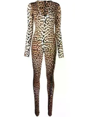 Roberto Cavalli Leopard-print Jumpsuit - Neutrals