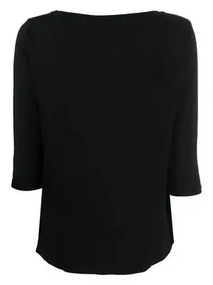 Majestic Filatures Boat-neck Jersey Top - Black