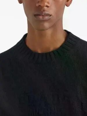 Prada Logo-embroidered Sweater - Blue