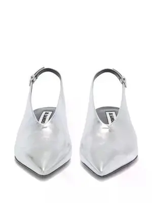 JIL SANDER Metallic Slingback Kitten Heel Pumps