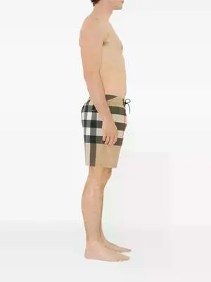 Burberry Checked Swim Shorts - Neutrals