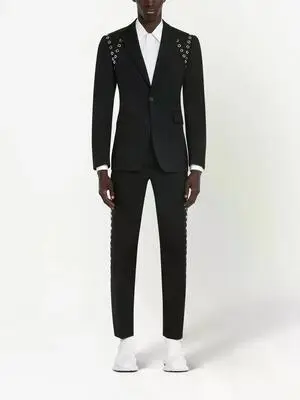 Alexander McQueen Eyelet-detail Slim-cut Trousers