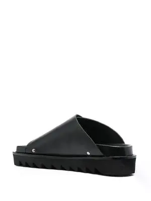 Toga Western-buckle Leather Slides
