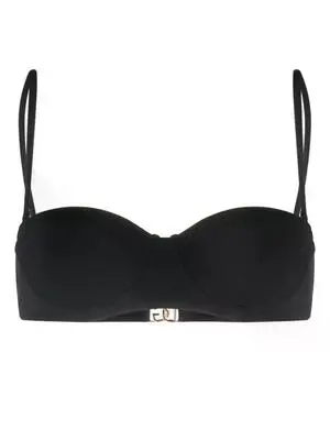 Dolce & Gabbana Logo-plaque Bikini Top - Black