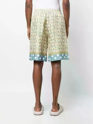 Versace Allover Silk Shorts - Blue