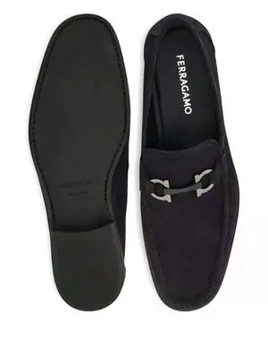 FERRAGAMO Gancini-buckle Loafers - Blue