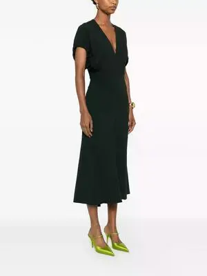 Victoria Beckham V-neck Midi Dress - Green