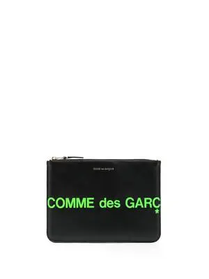 Comme Des Garçons Logo-print Leather Wallet - Black