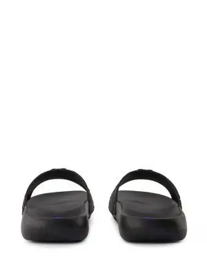 Burberry Embossed Check Dive Slides - Black