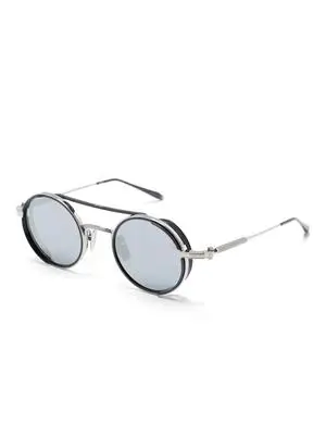 AKONI Round Frame Sunglasses - Silver