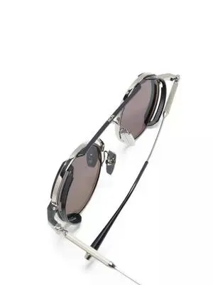 AKONI Round Frame Sunglasses - Silver