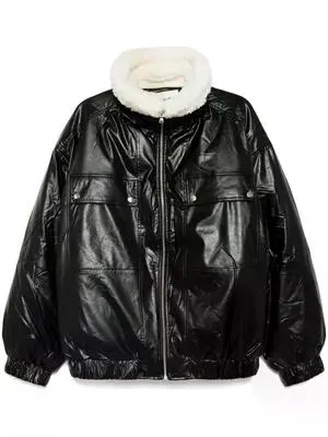 B+AB Faux-leather Jacket With Shearling Collar